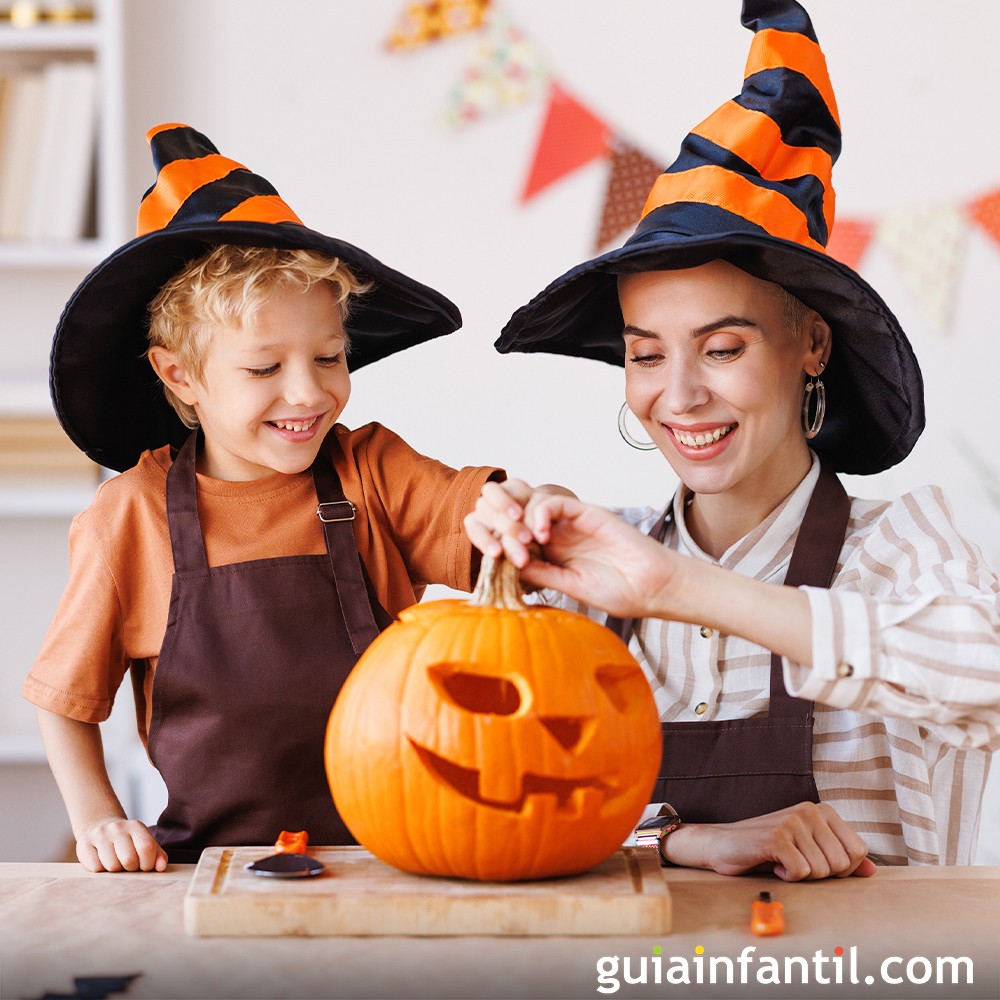 Calabazas Pintadas Con Calaveras