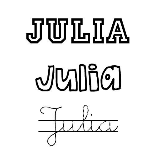 Dibujo del nombre Julia para colorear