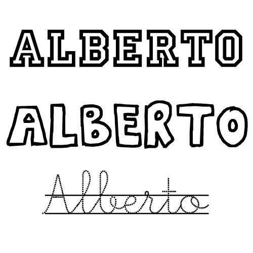 Dibujo para colorear del nombre Alberto