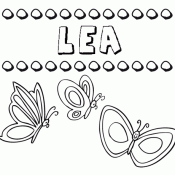 Dibujos de los nombres. Nombre Lea para pintar, colorear e imprimir